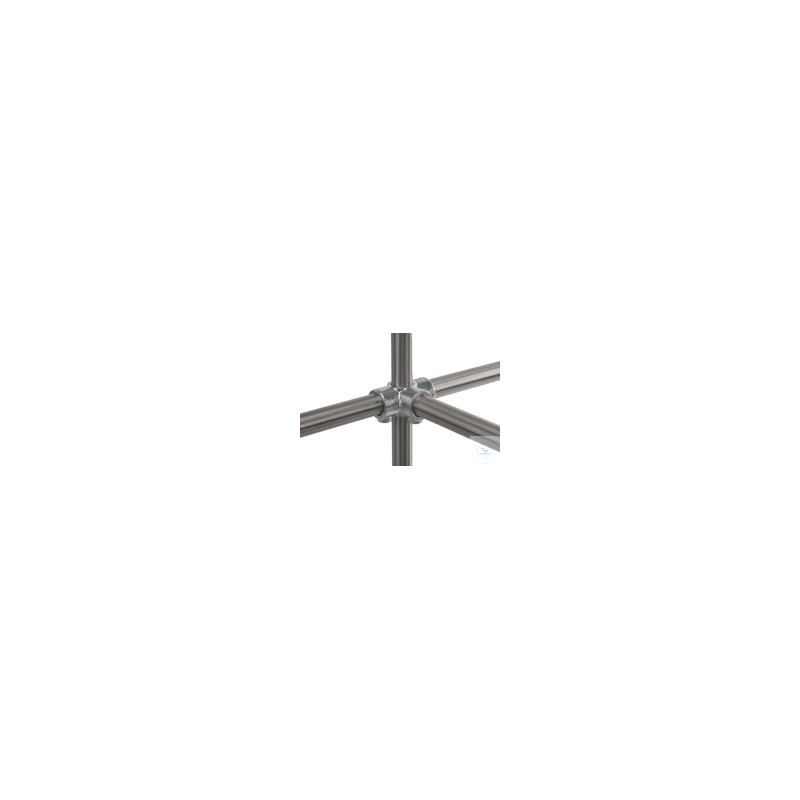 Cross connector for 4 tubes, malleable cast iron, galvanised d=26,9mm ...