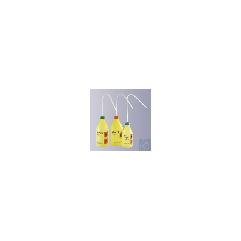 Spritzflasche, enghals, PE-LD, gelb, Inhalt 500 ml, Petrolether, 6,46