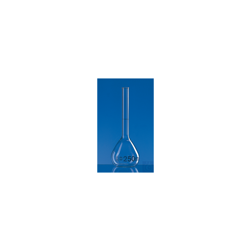 Messkolben, BLAUBRAND, Kl. A, DE-M 500 ml, Boro 3.3, Bördelrand, 56,40