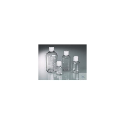 Laboratory bottle PET sterile, crystal clear, w. grade, 500ml, 3,56