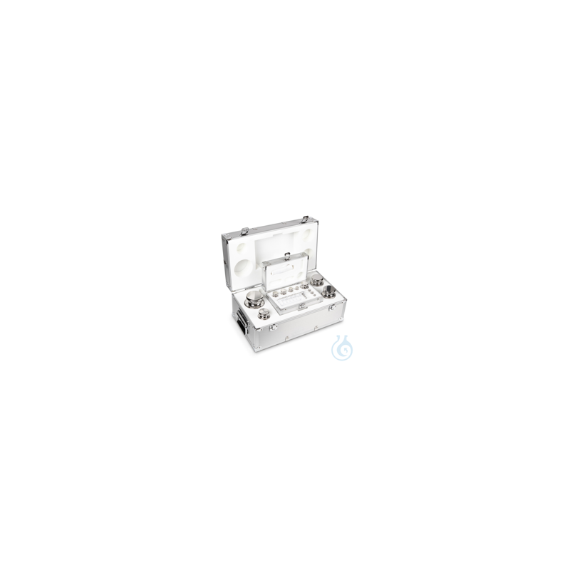 E2 1 g - 5 kg weight set, in aluminium case, polished stainless steel ...